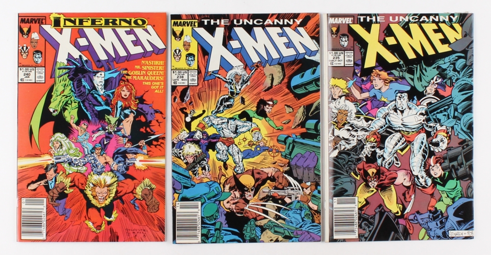 Lot of (3) 1988 Marvel "The Uncanny X-Men" Comic Books | Pristine Auction