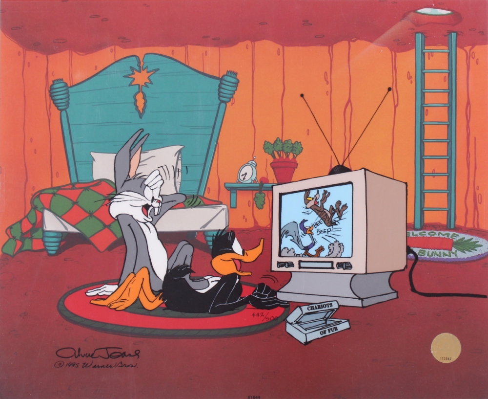 Chuck Jones Signed LE 13.5" x 16.5" "Just Fur Laughs” Looney Tunes ...