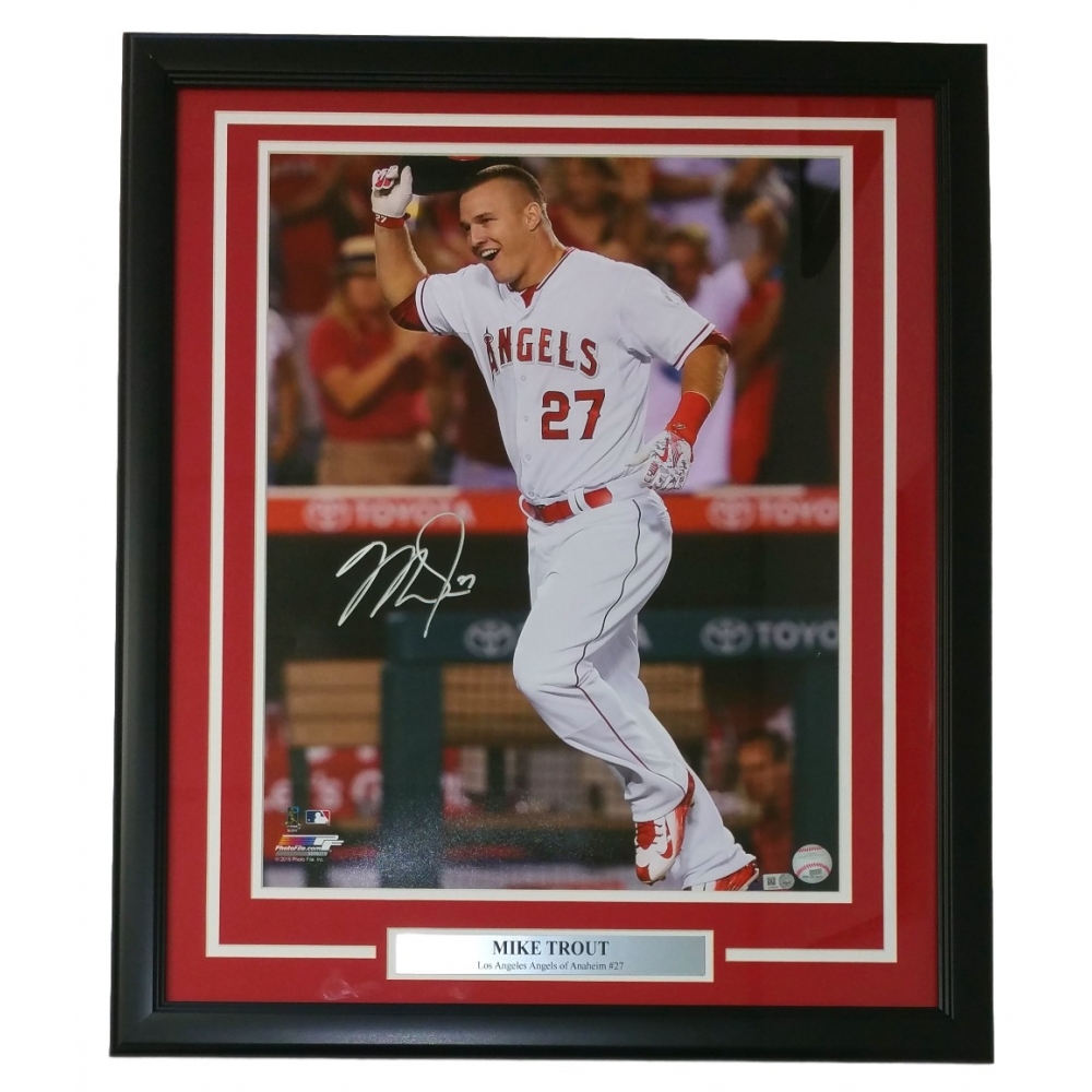 Mike Trout Signed Angles 22" x 27" Custom Framed Photo Display (MLB ...