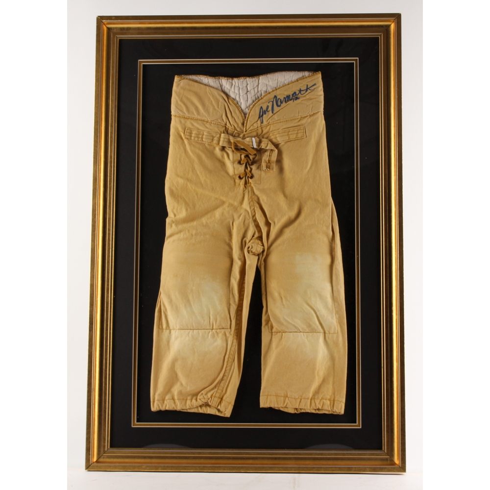 Joe Namath Signed 23" x 34" Custom Framed 1950's Vintage Football Pants ...