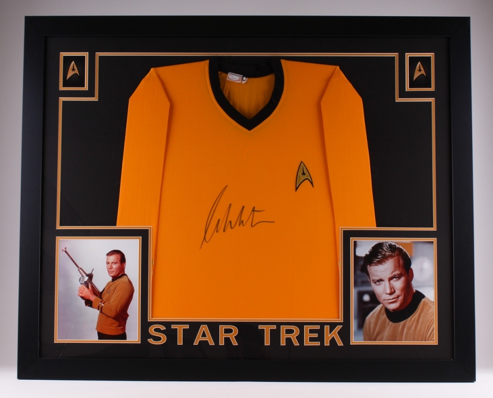 William Shatner Signed Star Trek 35" x 43" Custom Framed Uniform (JSA ...