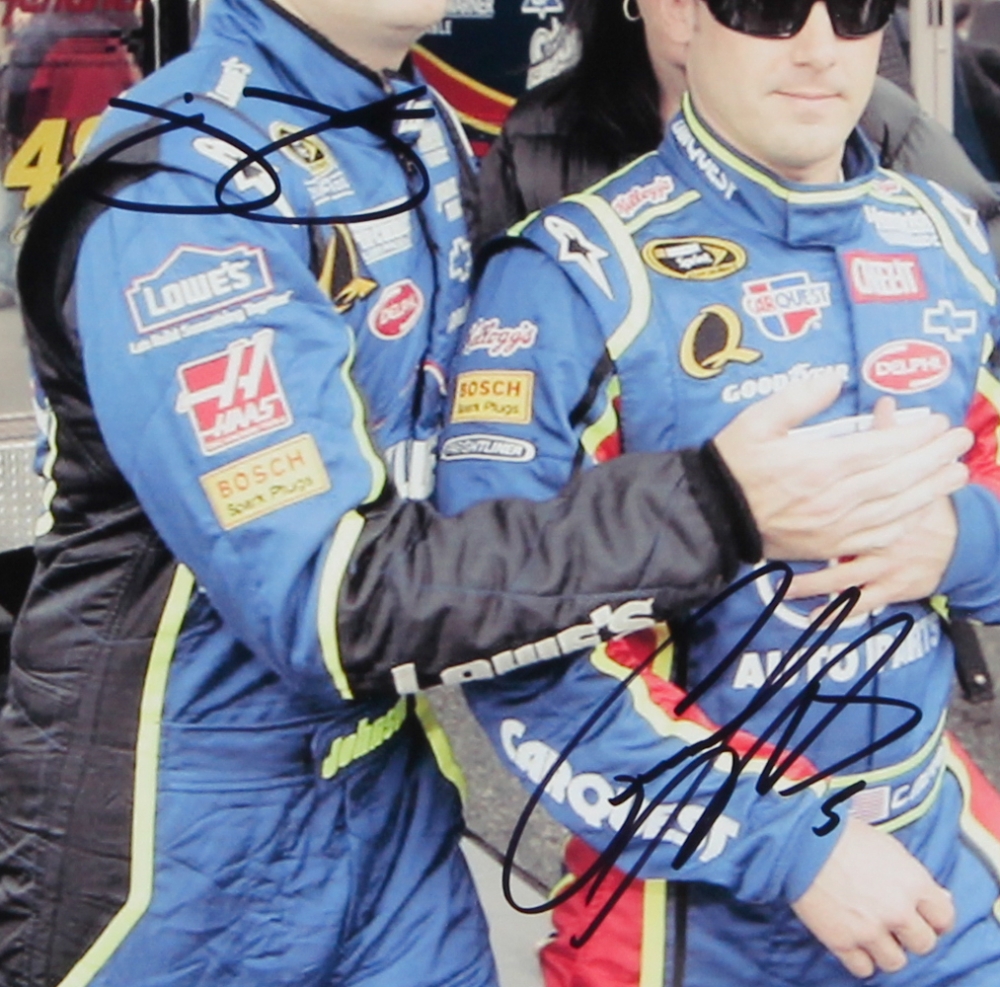 Jimmie Johnson & Casey Mears Signed 13" x 15" Custom Framed Photo ...
