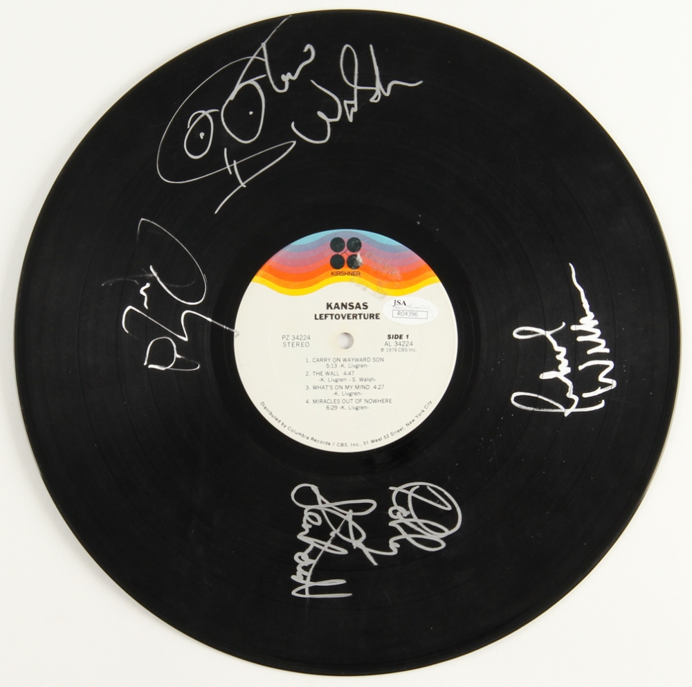 Kansas "Leftoverture" Record Album Signed by (4) with Steve Walsh, Phil ...
