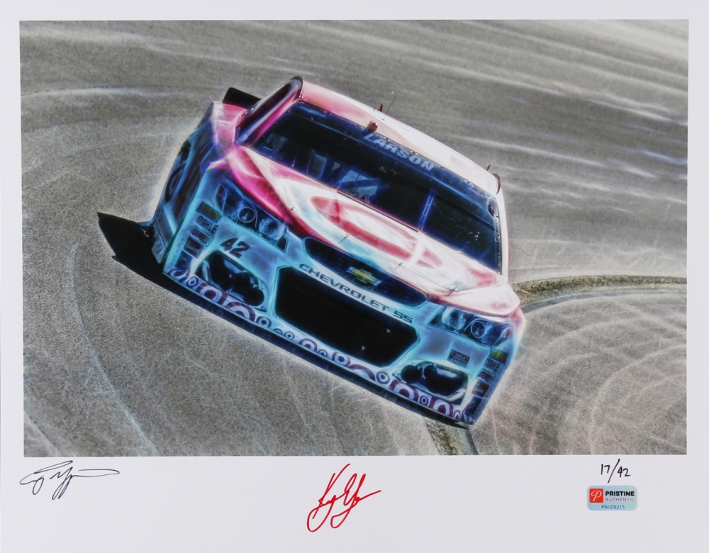 Kyle Larson Signed NASCAR Limited Edition 11x14 Photo #/42 (PA COA ...