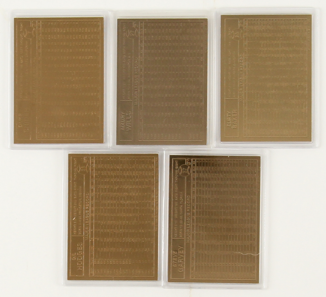 Lot of (5) 1996-03 Danbury Mint 22kt Gold Los Angeles Dodgers Baseball ...