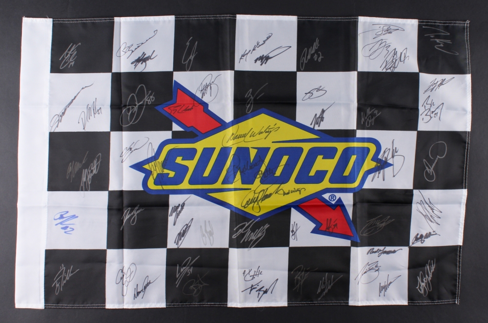 NASCAR Flag Signed by (57) with Richard Petty, Dale Earnhardt Jr., Jeff ...