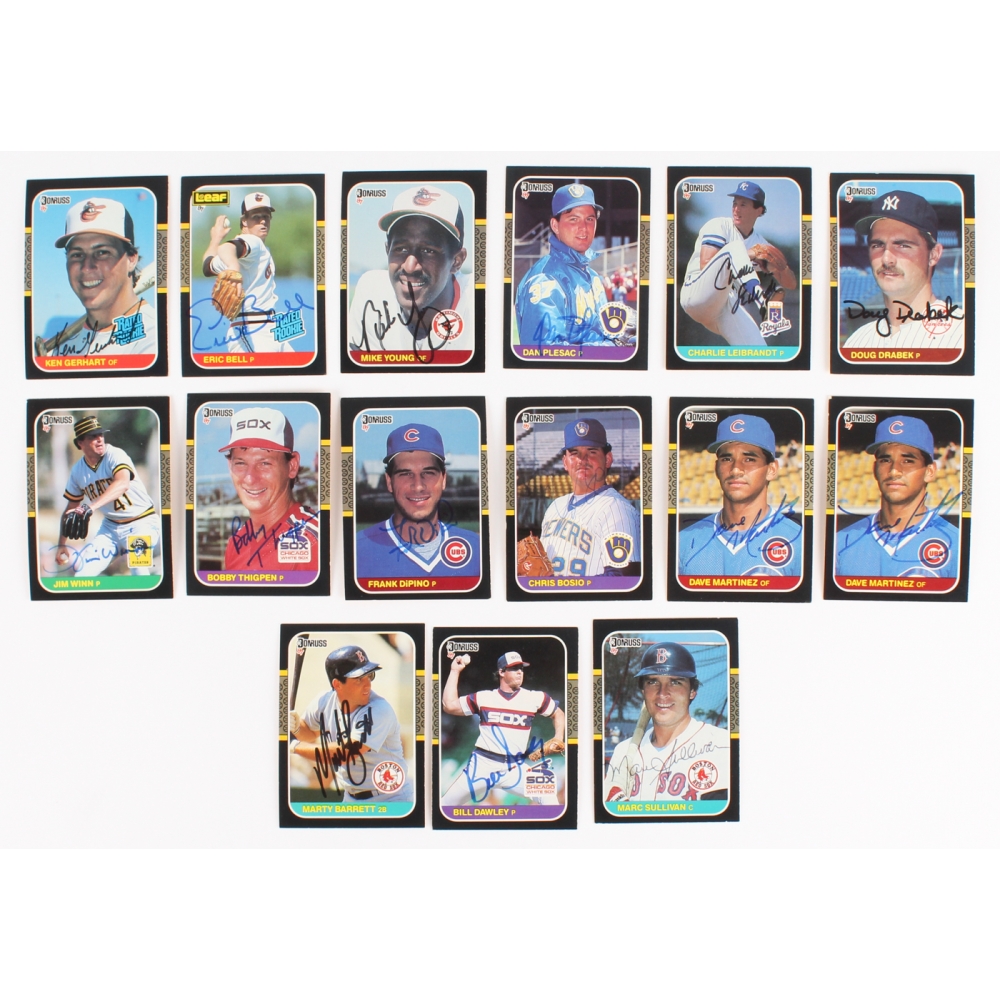 Lot of (15) 1987 Signed Donruss Baseball Cards with #251 Douglas Drabek ...