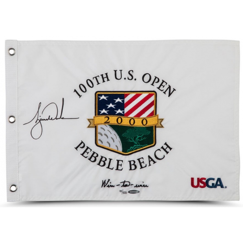 Tiger Woods Signed LE 2000 US Open "Wire-To-Wire" Pin Flag (UDA COA ...