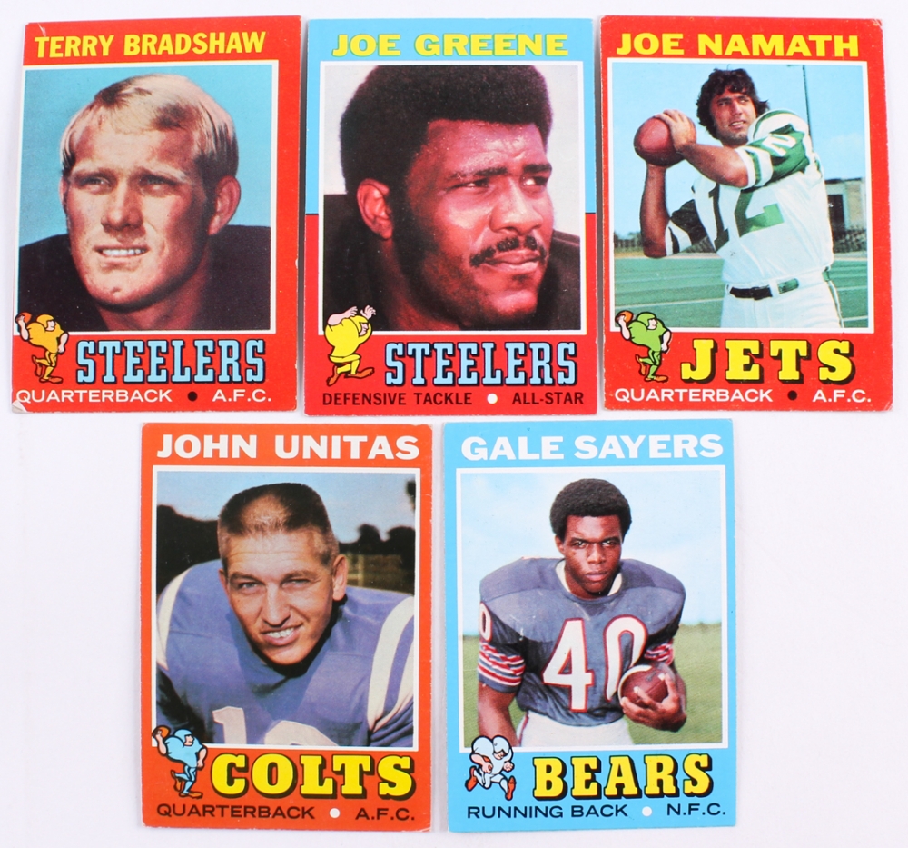 Lot of (193) 1971 Topps Football Cards with #1 John Unitas, #150 Gale ...