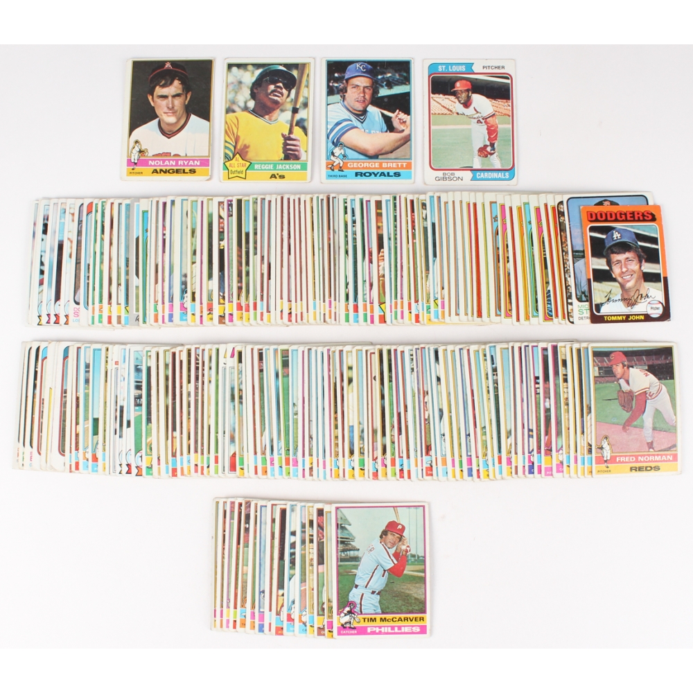 Lot of (168) Vintage Topps Baseball Cards with 1974 #350 Bob Gibson ...