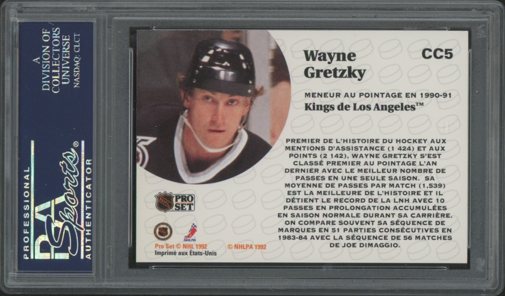 1991-92 Pro Set CC French #CC5 Wayne Gretzky (PSA 10) | Pristine Auction
