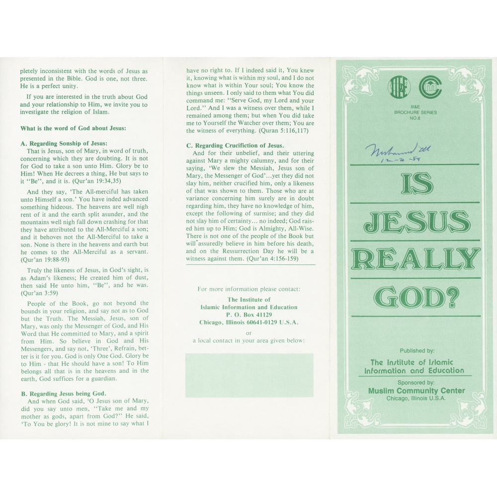 Muhammad Ali Signed "Is Jesus Really God" Pamphlet (JSA ALOA ...