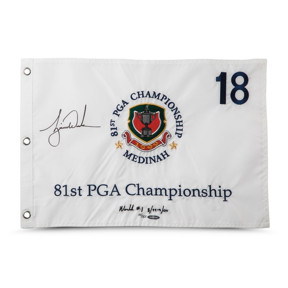 Tiger Woods Signed LE 1999 PGA Championship Pin Flag (UDA) | Pristine ...