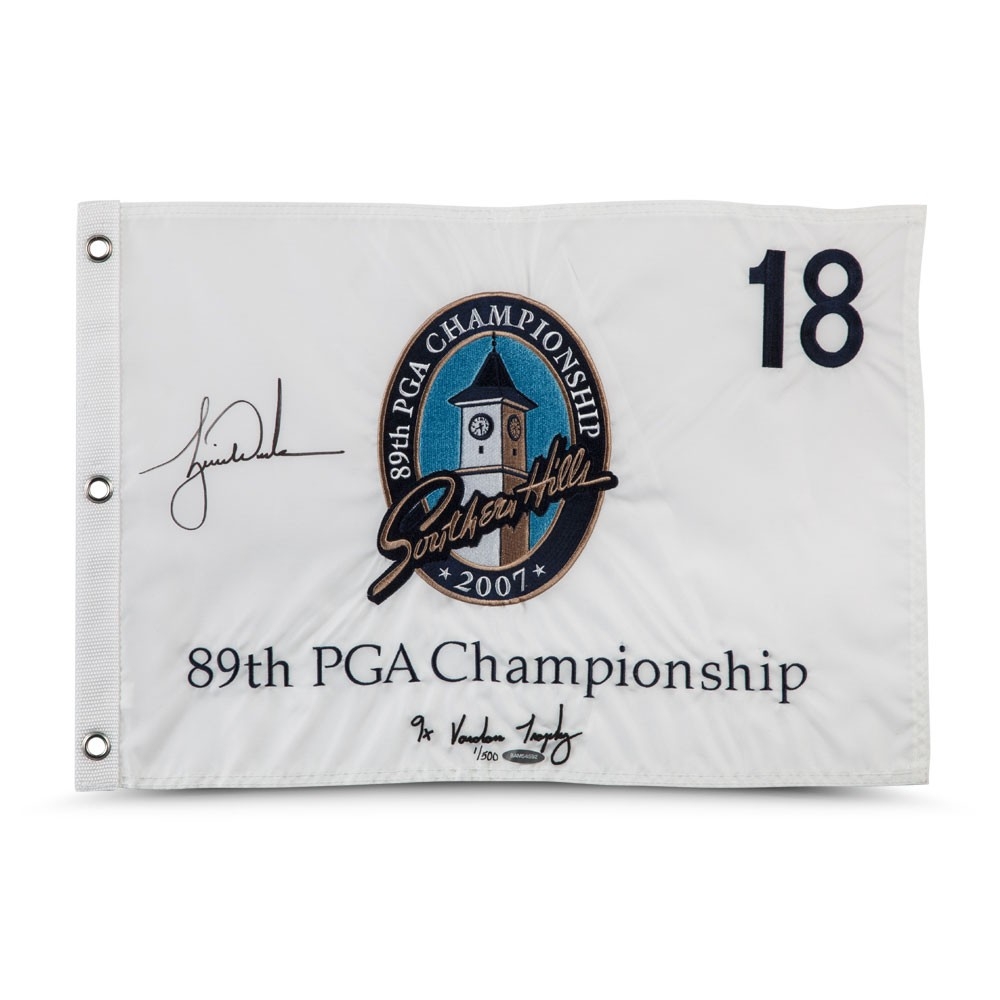 Tiger Woods Signed Limited Edition 2007 PGA Championship Pin Flag (UDA ...