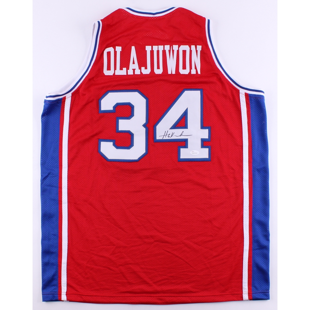 Hakeem Olajuwon Signed Houston Cougars Jersey (JSA COA) | Pristine Auction