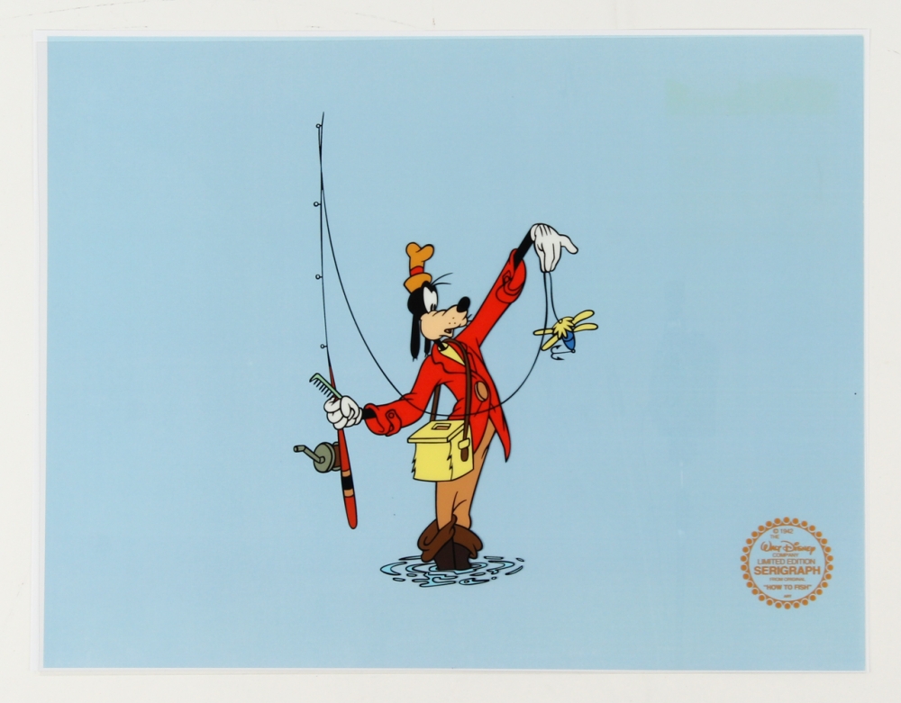 Goofy "How To Fish" Walt Disney Limited Edition Animation Serigraph Cel ...