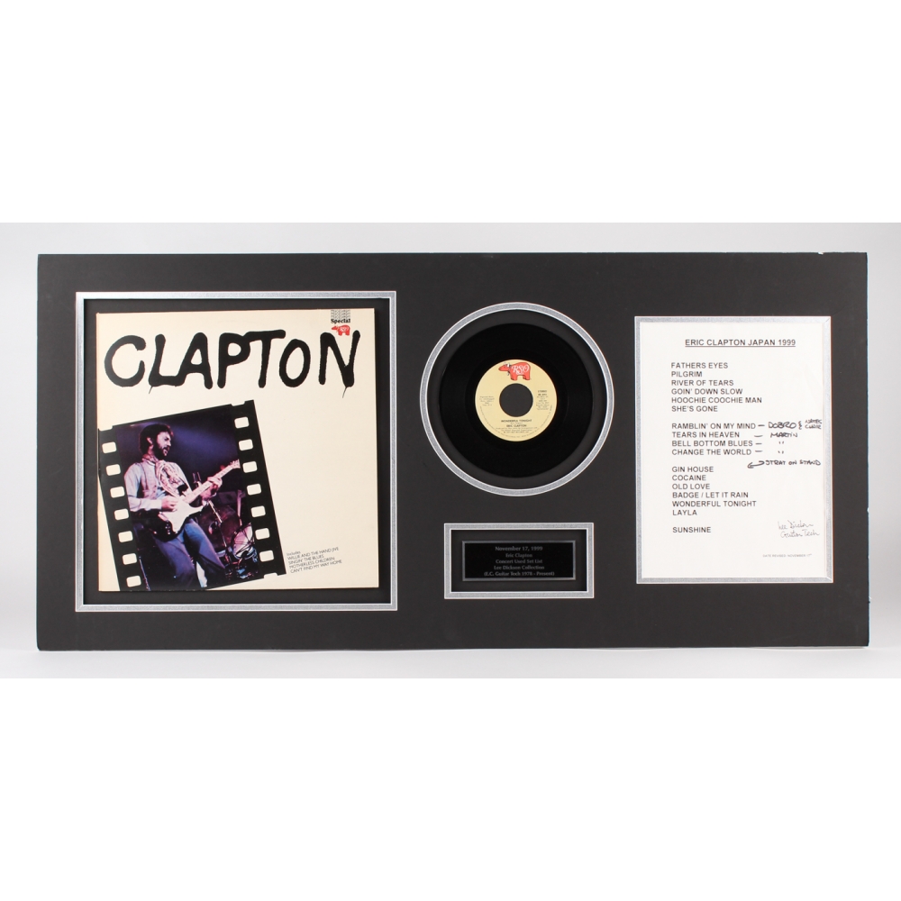 Lee Dickson Signed 37" x 17.5" Custom Matted Eric Clapton Concert Used ...