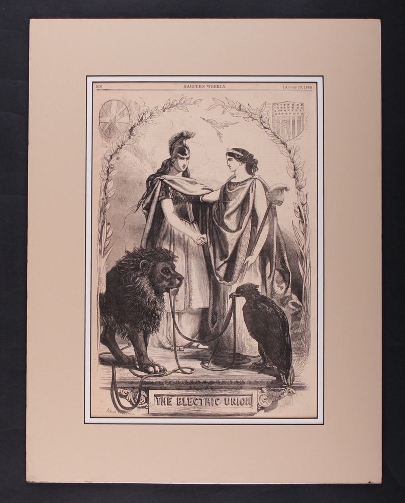 Original 1865 Harper’s Weekly "The Electric Union" 15.5” x 20” Custom ...