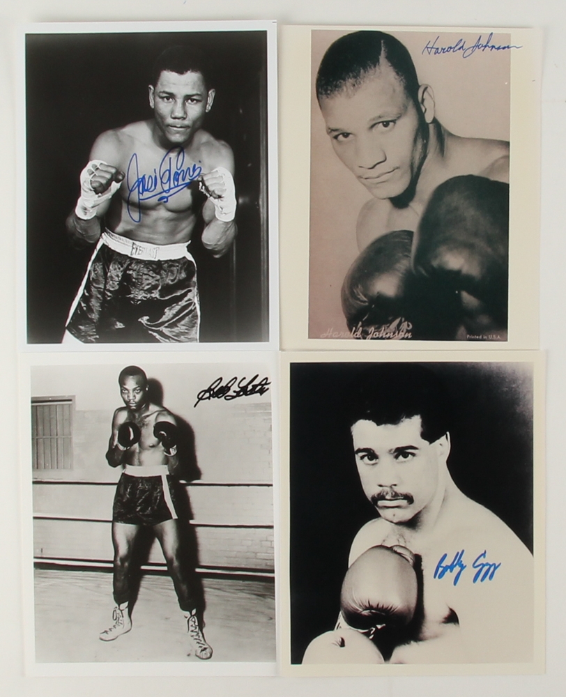 Lot of (4) Signed Boxing Photos with Jose Torres, Harold Johnson, Bob ...