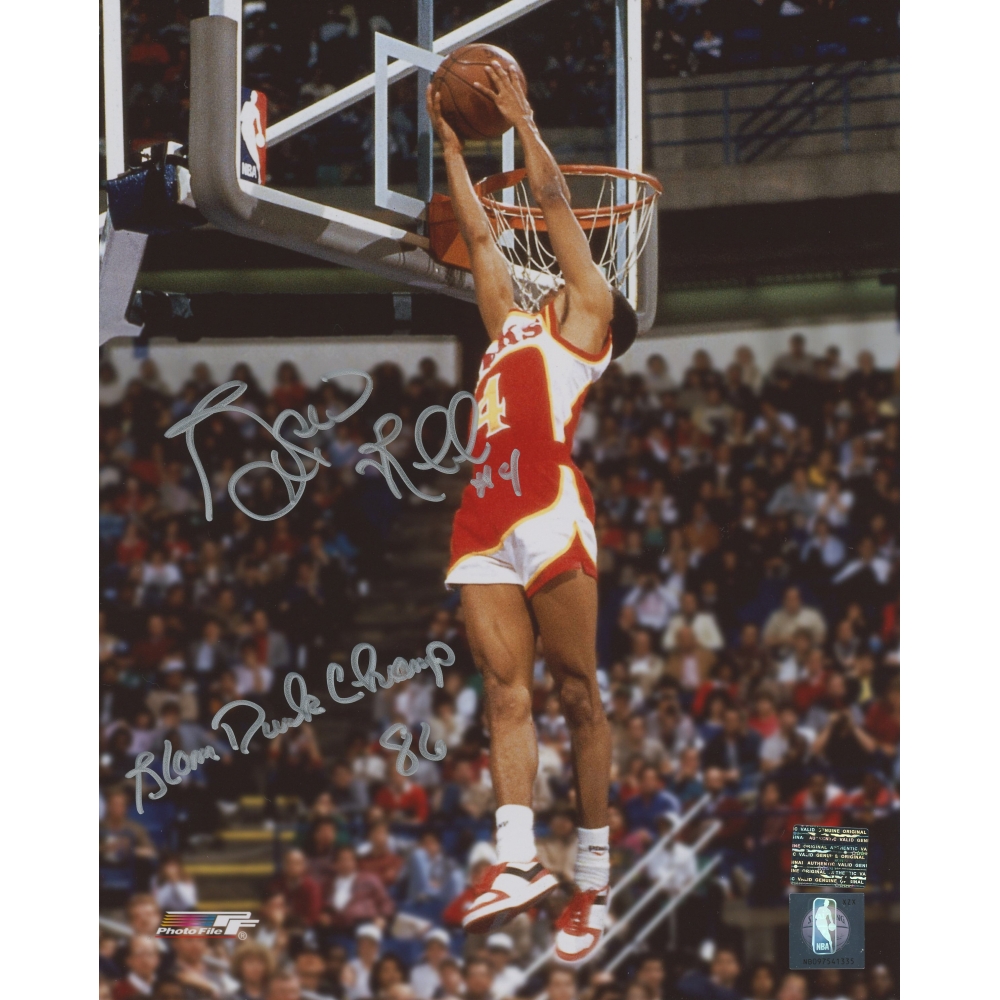 Spud Webb Signed Hawks 8x10 Photo Inscribed "Slam Dunk Champ 86" (Webb ...