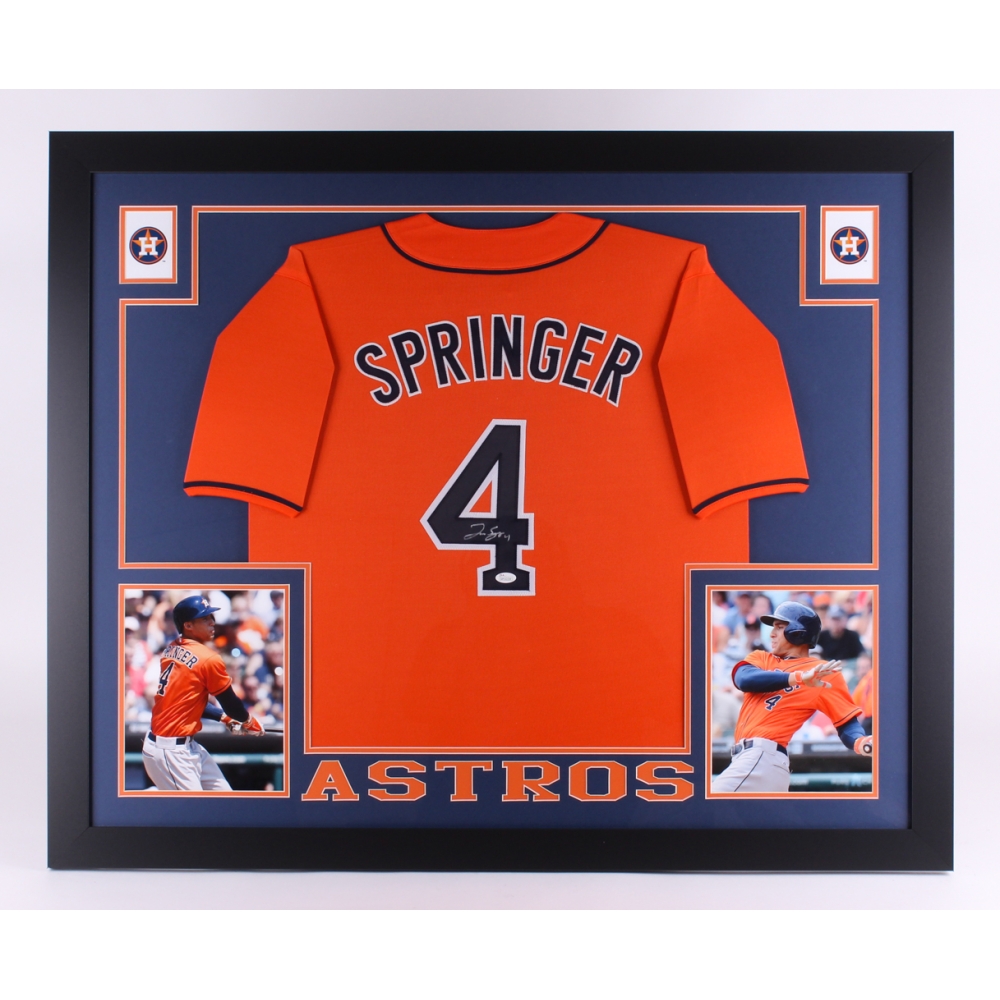 George Springer Signed Astros 35" x 43" Custom Framed Jersey (JSA COA ...