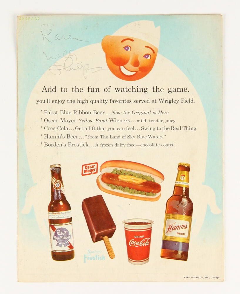 1960 Chicago Cubs Official Program with Vintage Wrigley Field Ticket ...
