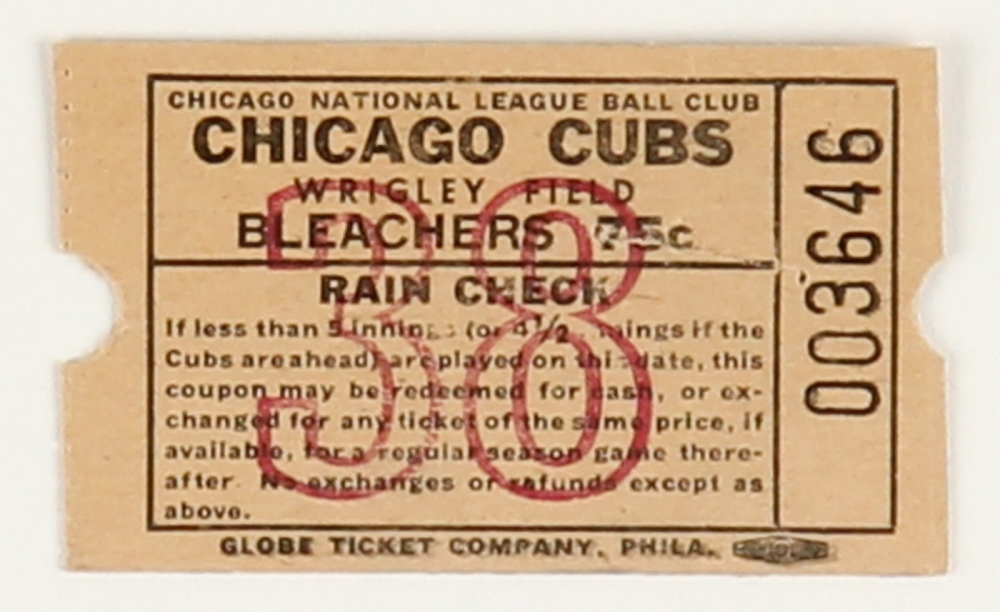 1960 Chicago Cubs Official Program with Vintage Wrigley Field Ticket ...