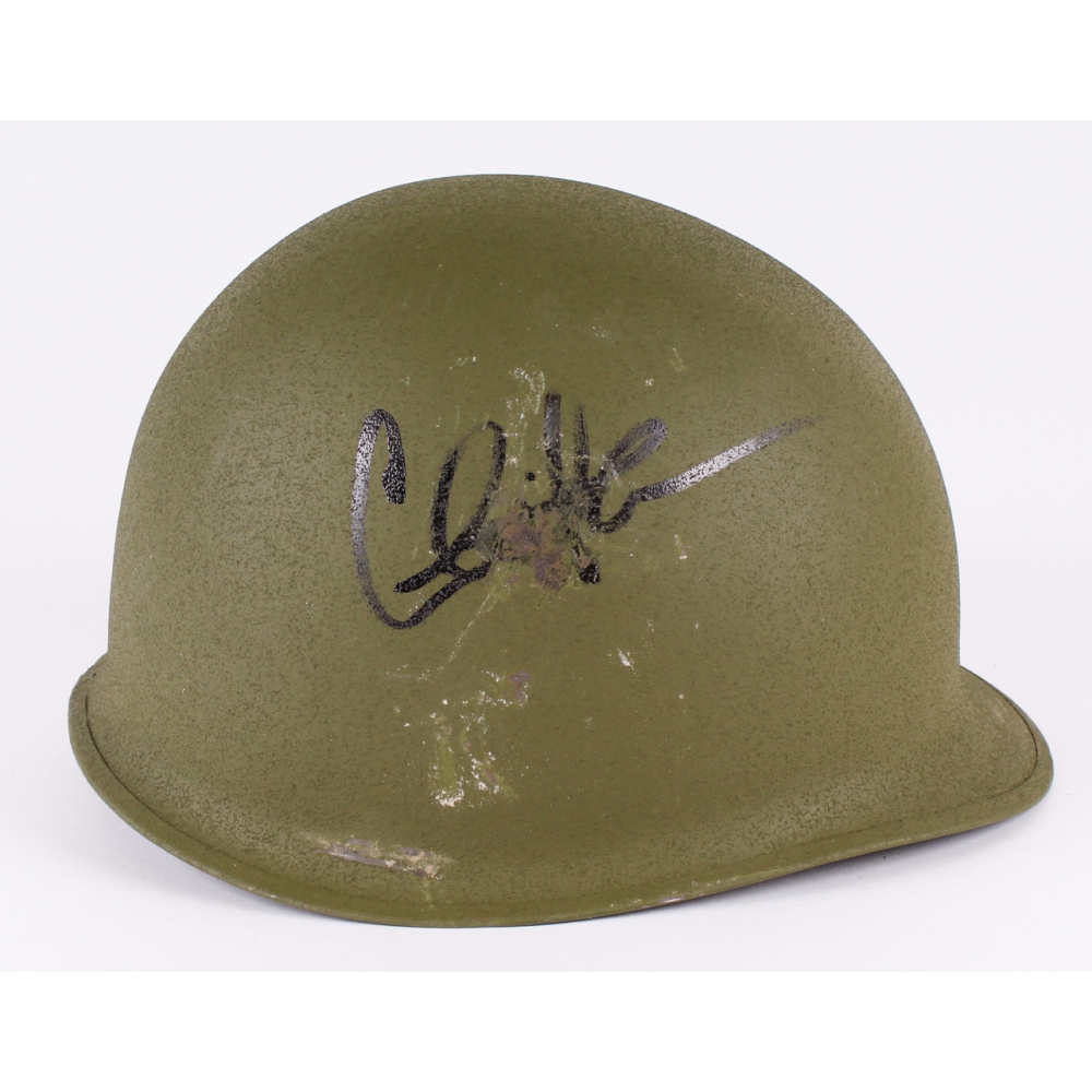 Charlie Sheen Signed "Platoon" Vietnam Era Replica Army Helmet (PSA COA ...