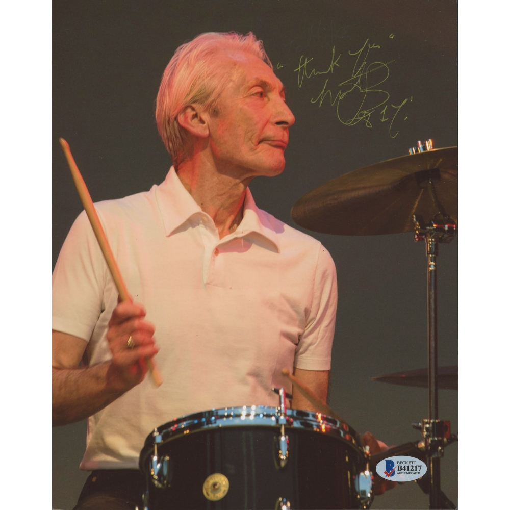 Charlie Watts Signed 8x10 Photo Inscribed "Thank You" (Beckett COA ...