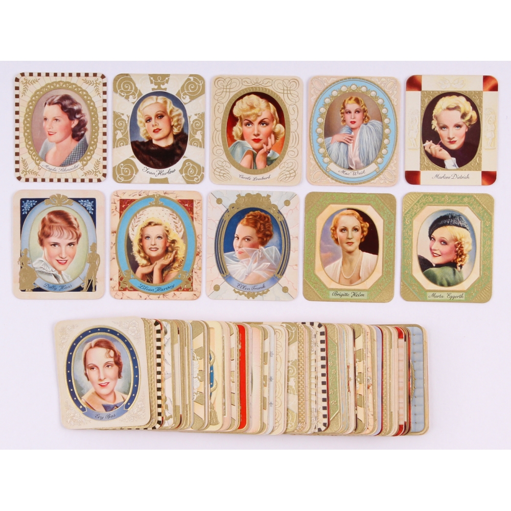 Lot of (94) 1934 Garbaty Embossed "Film Stars" Cigarette Cards with ...