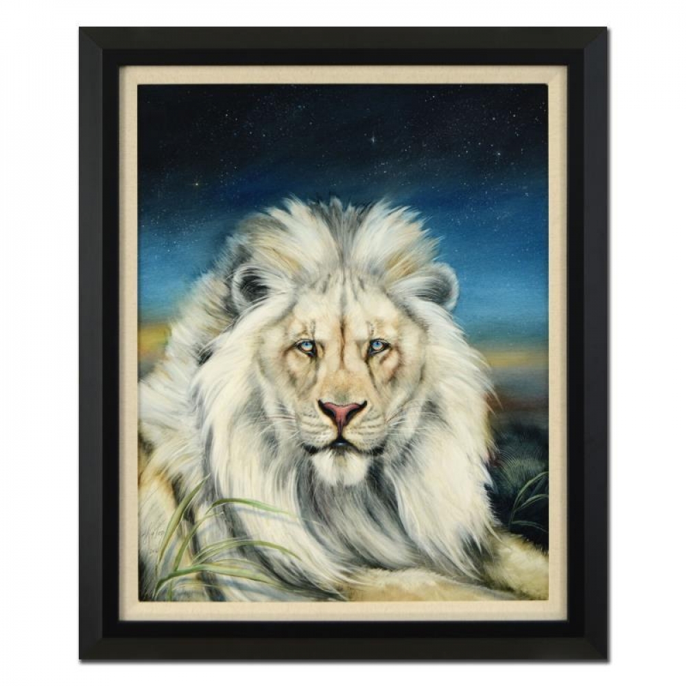 Martin Katon Signed "White Lion" 30x36 Custom Framed Original Oil ...
