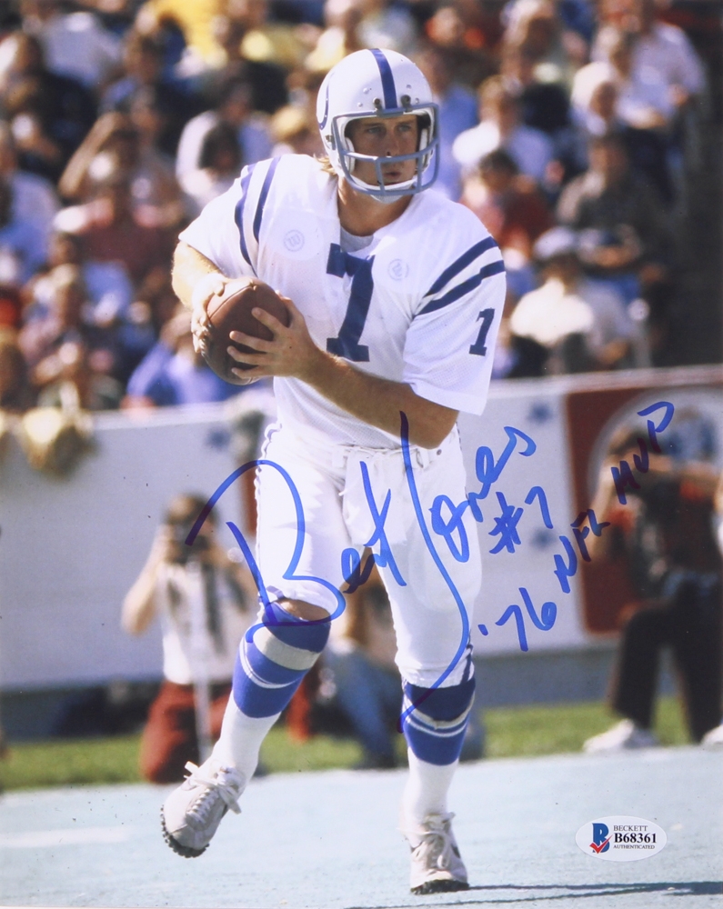 Bert Jones Signed Colts 8x10 Photo Inscribed "'76 NFL MVP" (Beckett COA) | Pristine Auction