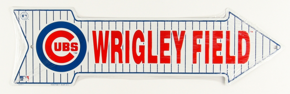 Chicago Cubs Wrigley Field 6" x 20" Metal Street Sign | Pristine Auction
