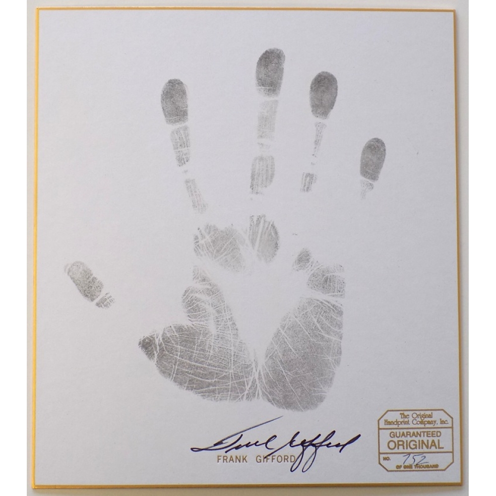 Frank Gifford Signed LE 9.5x10.5 Original Handprint from The Original ...