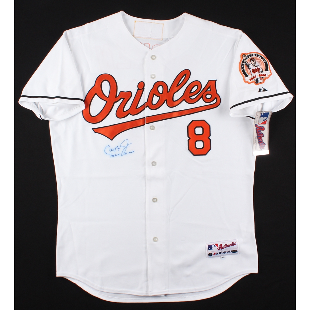 Cal Ripken Jr. Signed Orioles Majestic Authentic Jersey Inscribed "1983 ...
