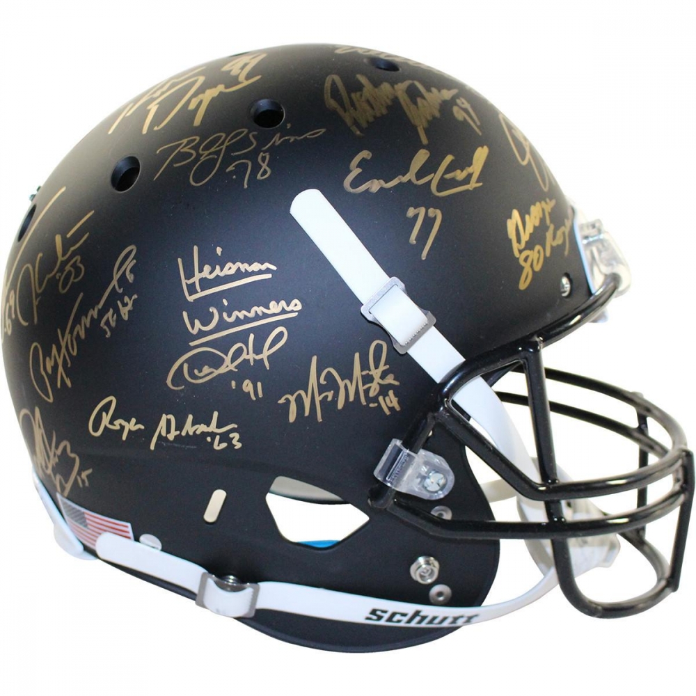 Heisman Trophy Winners Full Size Matte Black Helmet Signed by (25) with ...