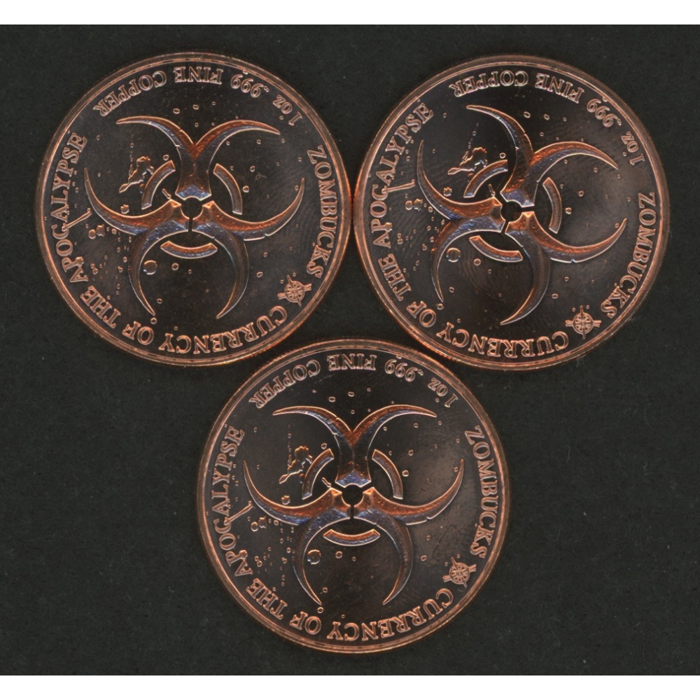 Lot of (3) 2018 One Oz. The Barber Currency Of the Apocalypse .999 Fine ...