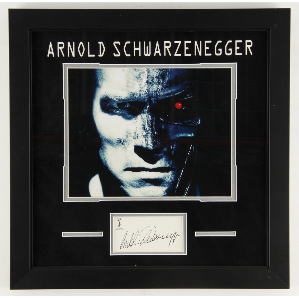 Arnold Schwarzenegger Signed "The Terminator" 16.25"x16.25" Custom ...