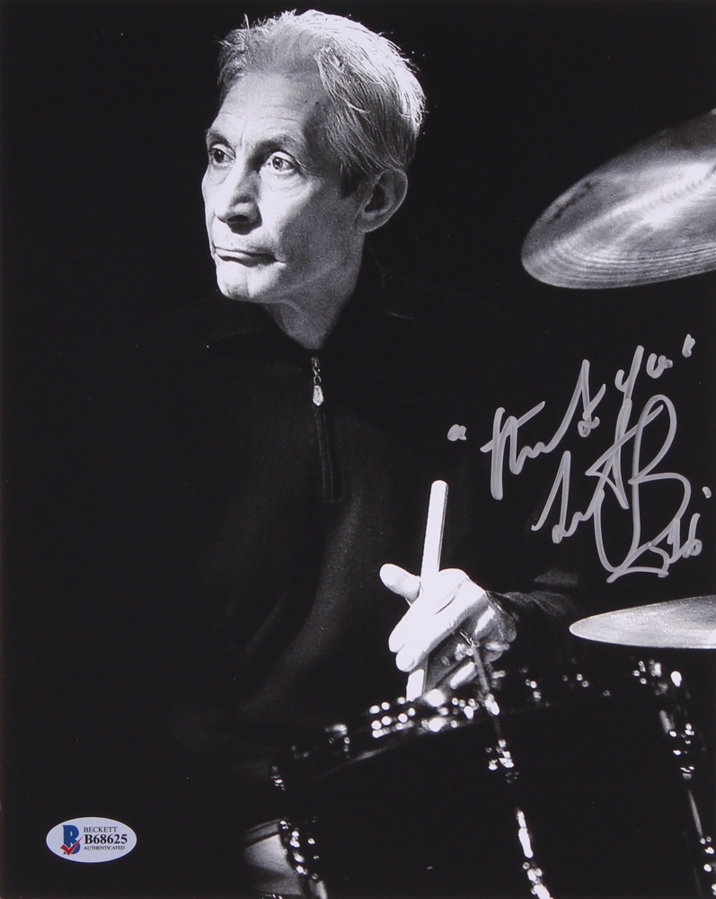 Charlie Watts Signed 8x10 Photo Inscribed "Thank You" (Beckett COA ...