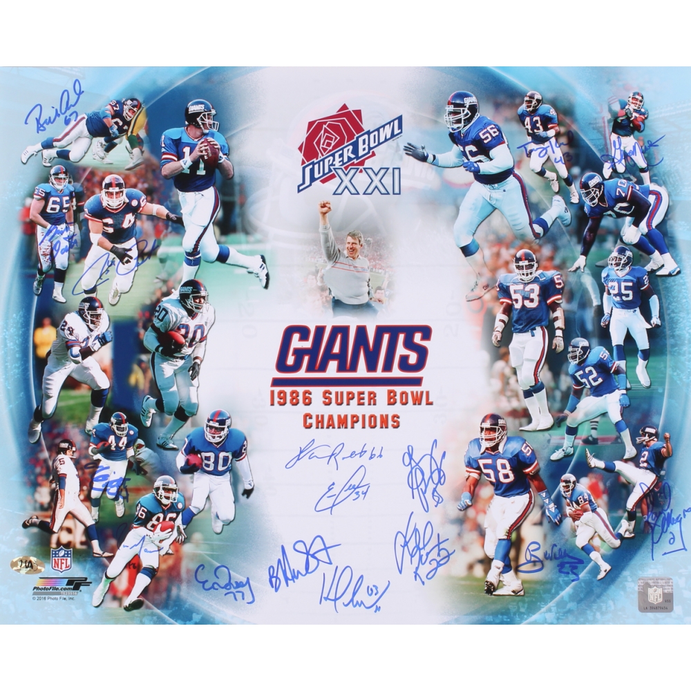 1986 Giants Super Bowl XXI Champions 16x20 Photo Team Signed by (16 ...