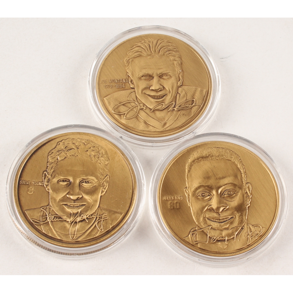 Steve Young, Joe Montana & Jerry Rice LE NFL Bronze Coins | Pristine ...
