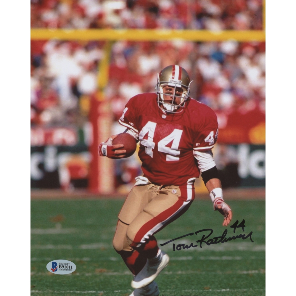 Tom Rathman Signed 49ers 8x10 Photo (Beckett COA) | Pristine Auction