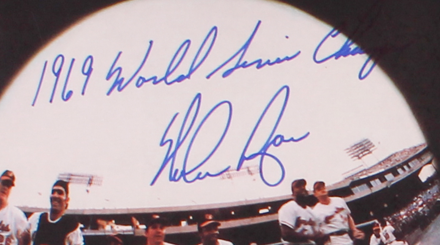 Nolan Ryan Signed 16" x 20" Custom Framed 1969 World Series Program ...