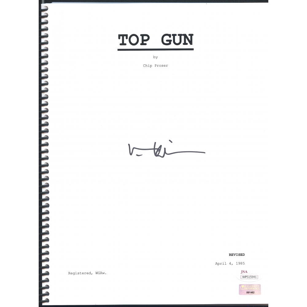 Val Kilmer Signed "Top Gun" Full Script (JSA Witnessed COA) | Pristine ...