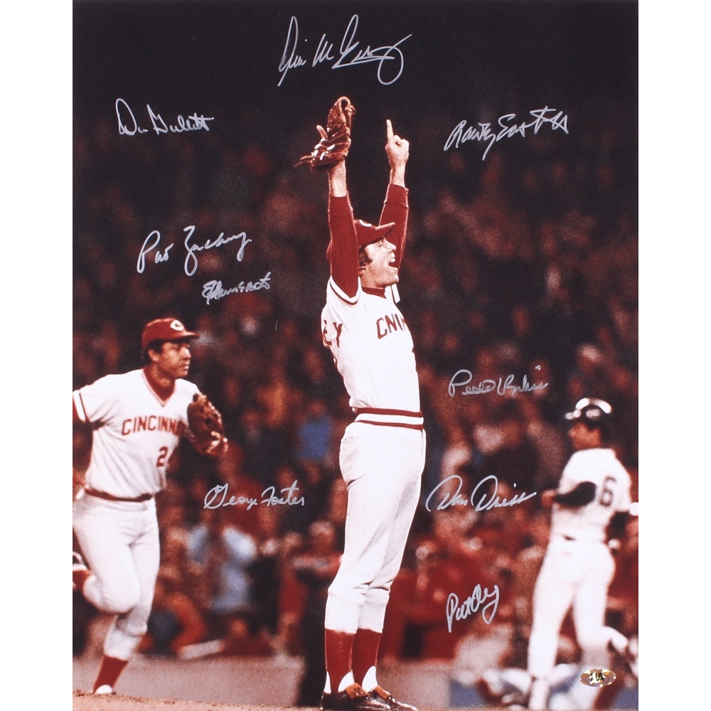 1975 Reds World Series Champions 16x20 Photo Team Signed by (9) with ...