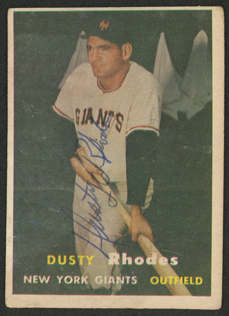 Dusty Rhodes Signed 1957 Topps #61 Baseball Card (JSA COA) | Pristine ...