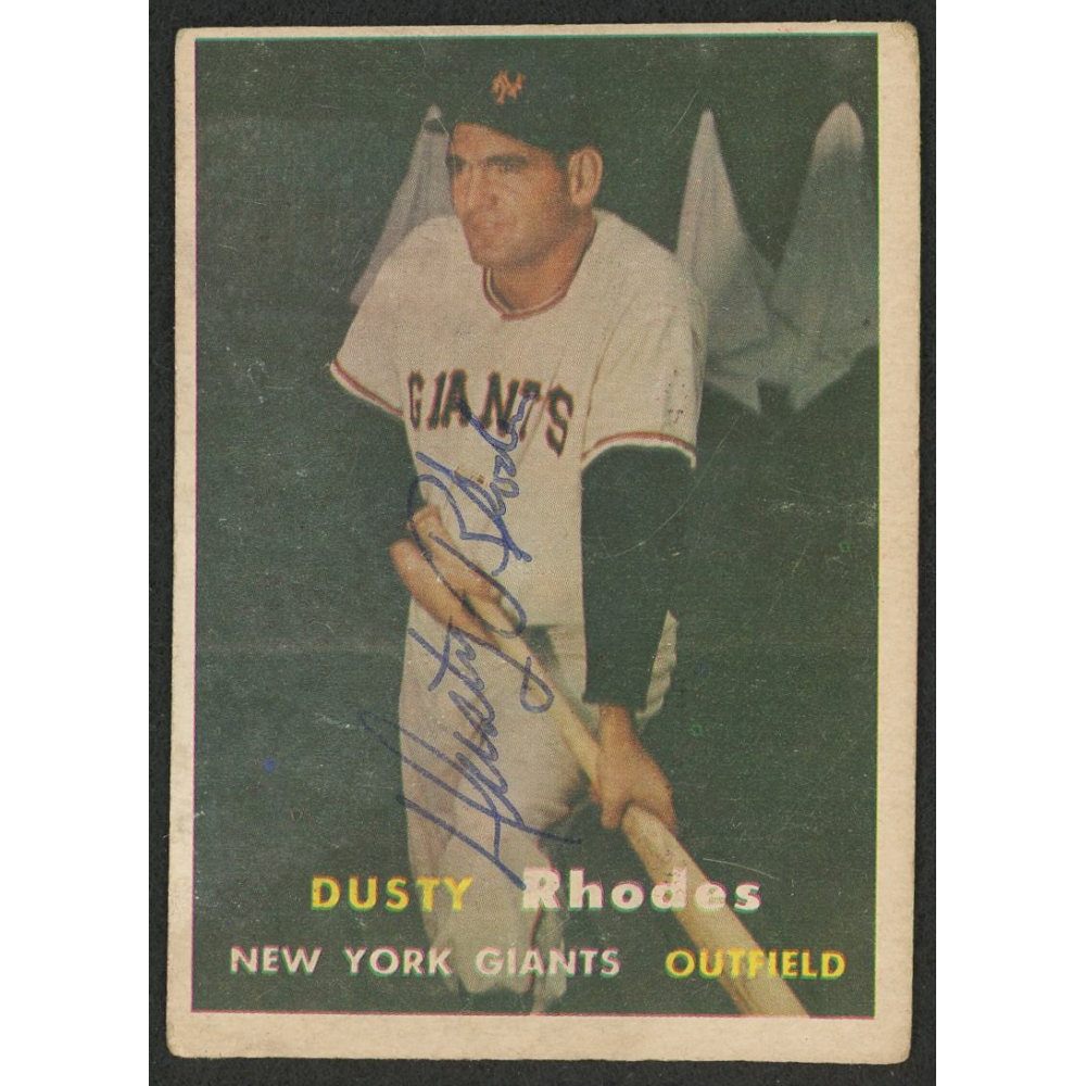 Dusty Rhodes Signed 1957 Topps #61 Baseball Card (JSA COA) | Pristine ...