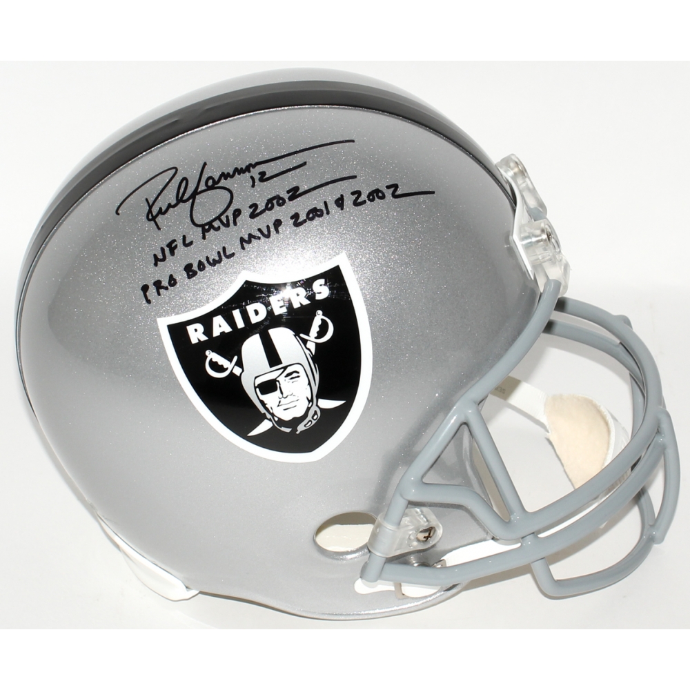 Rich Gannon Signed Raiders Full-Size Helmet Inscribed "NFL MVP 2002 ...