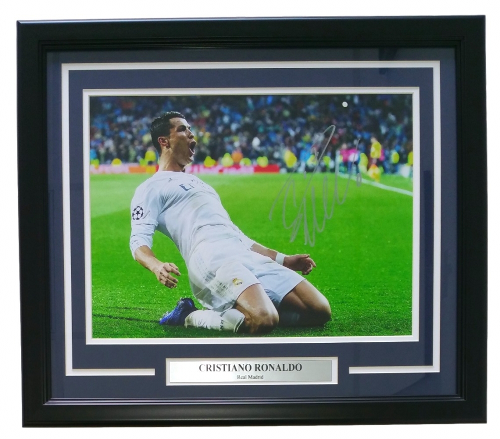 Cristiano Ronaldo Signed Real Madrid 19" x 22" Custom Framed Photo ...