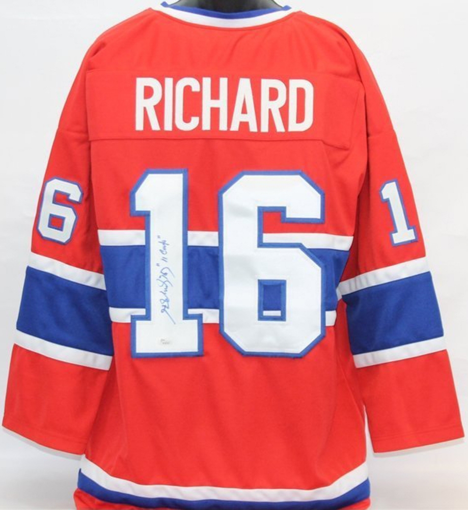 Henri Richard Signed Canadiens Jersey Inscribed "11 Cups" (JSA COA ...